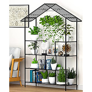 Spampur Metal Plant Stand Indoor Outdoor, Plant Shelf, 16 Potted Tall Plant Stands for Indoor Plants Multiple, Large Flower Pots Corner Plant Holder, 4 Tiered Ladder Planter Display Rack Garden Patio