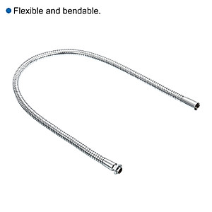 PATIKIL 23" Universal Gooseneck, M10 Fine Thread Metal Bendable Hose Flexible Arm Gooseneck Tube Extension for Multifunction DIY, Silver Tone
