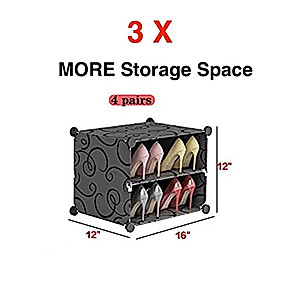 Stylish and Space-Saving Shoe Rack Organizer with Doors - Perfect for Organizing Your Shoes (72 Pairs), Easy to Assemble, Multi-Functional Shoe Storage Cabinet for Closet, Entryway, Garage, Stackable Design, Durable Metal Frame