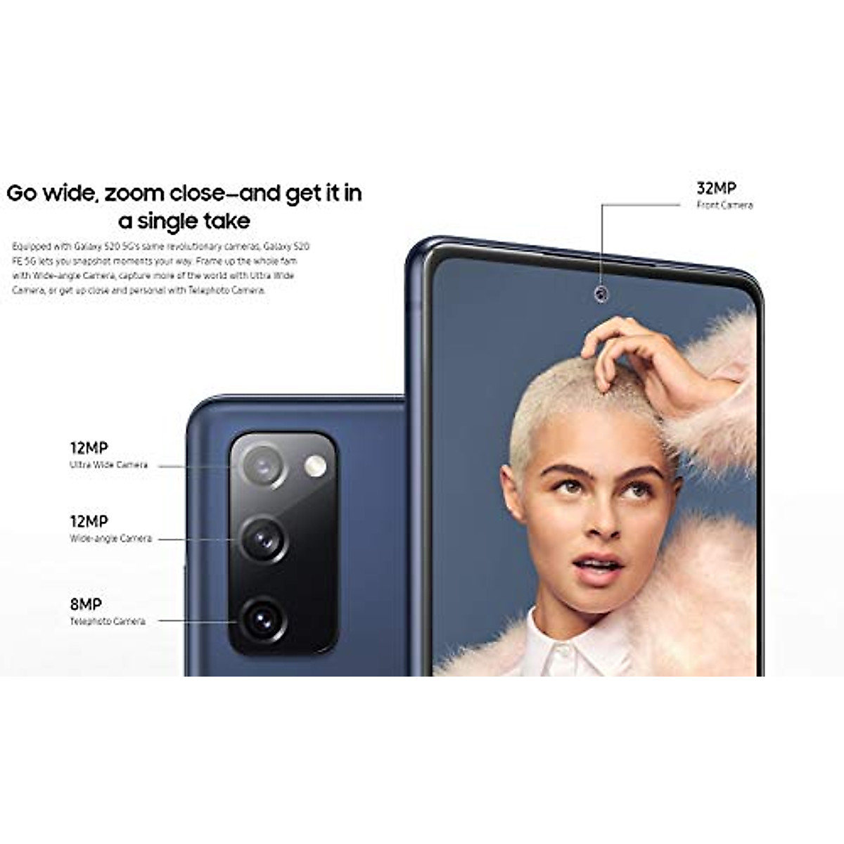 Samsung Galaxy S20 FE 5G (128GB) Global LTE Unlocked G781W International Model (Cloud Navy) (Renewed)