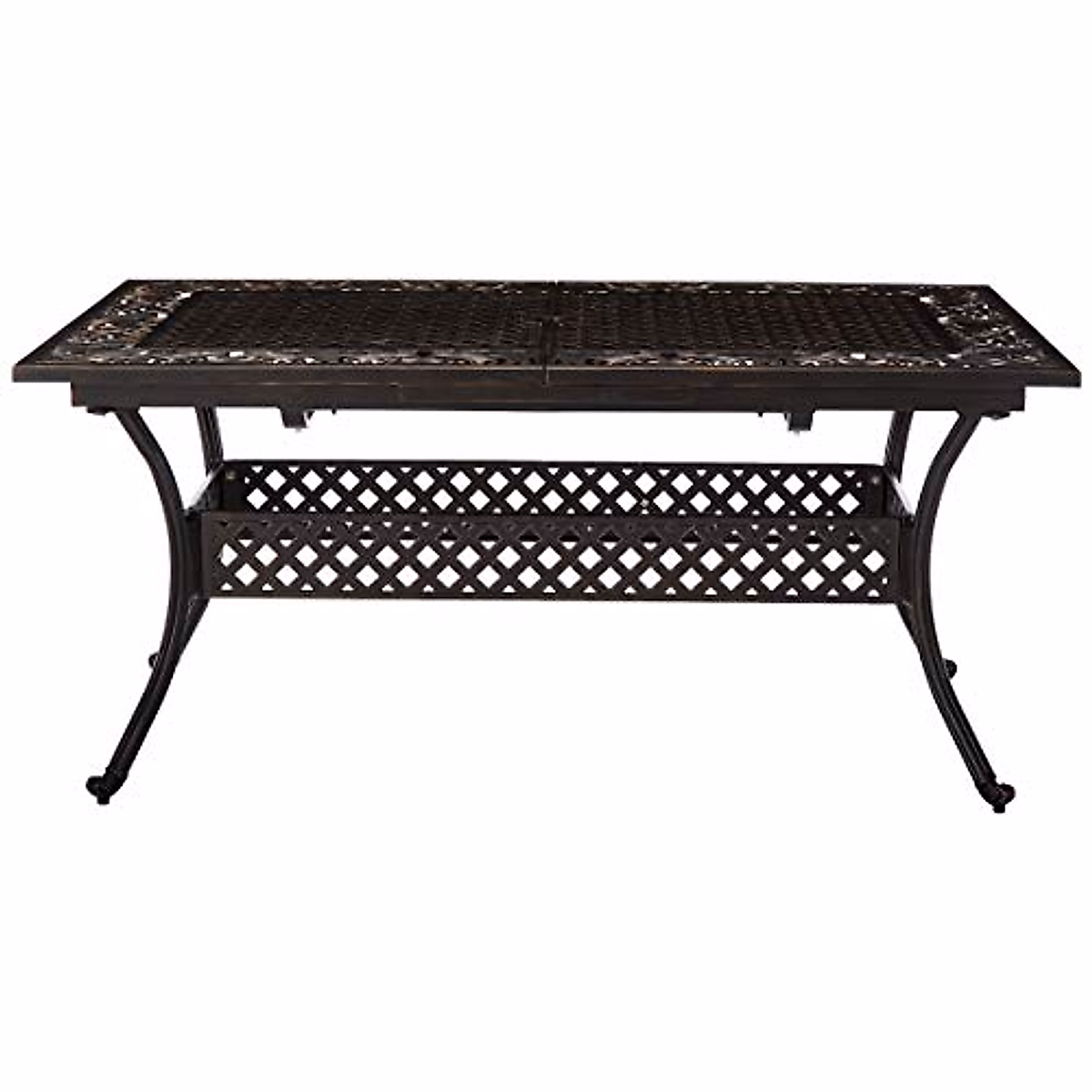 Christopher Knight Home Outdoor Expandable Patio Dining Table, 64"-81", Cast Aluminum, Shiny Copper