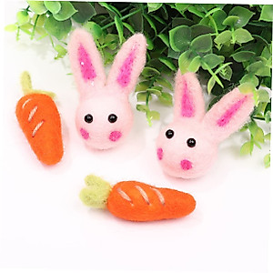KESYOO 18 pcs Rabbit Felt Brooch scrapbooking flatback felt animals kit bunnies easter ornament felt rabbit craft easter rabbit charms hanging easter ornaments carrot child products Toy