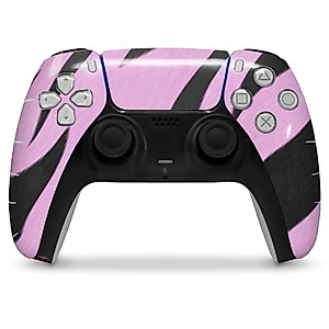 WraptorSkinz Skin Wrap compatible with Sony PS5 DualSense Controller Zebra Skin Pink (CONTROLLER NOT INCLUDED)