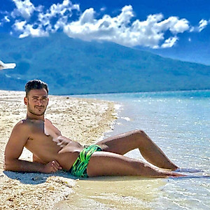 Taddlee Men Swimwear Swim Bikini Briefs Pad Swimsuits Board Surf Shorts Trunks (L,Green)