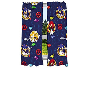 Franco Kids Room Window Curtains Drapes Set, 82 in x 63 in, Sonic The Hedgehog, Anime