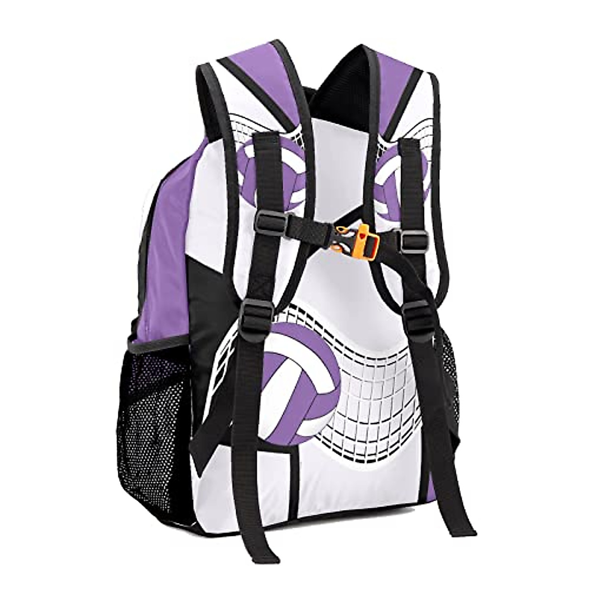 ArtGift Custom Sports Volleyball Purple Waterproof Backpack for Birthday Holiday Gift, 12.2(L) x 5.9(W) x 16.5(H) Inch