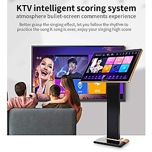 音王 inandon-KV-V5 Plus Karaoke Player, with Wireless Mic, 21.5 inch Touch Screen 8TB HDD, Home Entertainment Online Movie Intelligent Song-selection Free Cloud Download, KV-V5 Pro KTV Machine