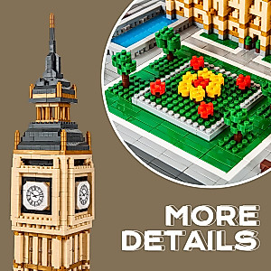 NeoLeo Real Big Ben Micro Building Blocks Set (3900+PCS) - World Famous Architectural Model Toys Gifts for Kid and Adult
