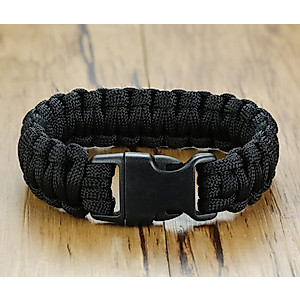 MZZJ ELIQUIS Medical Alert ID Bracelet Black Stainless Steel ID Tag Durable Braided Black Rope Paracord Survival Emergency Cuff Bracelet Band for Men Women, Outdoor Sport Safe Bracelet