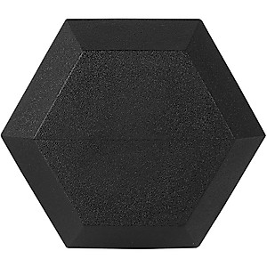 Fitvids Sporzon! Rubber Encased Hex Dumbbell, Single, Black
