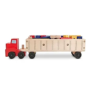 Melissa & Doug Big Rig Truck Wooden Building Set (22 pcs)