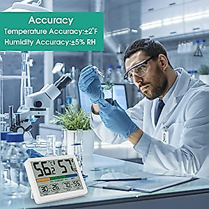 Searon Indoor Thermometer Hygrometer Humidity Meter, Room Temperature Humidity Monitor Gauge, High/Low Temperature Humidity Display,˚F/℃ Switch,Comfort Scale - 3.45 X 2.6 X 0.52 Inches (1 Pack)
