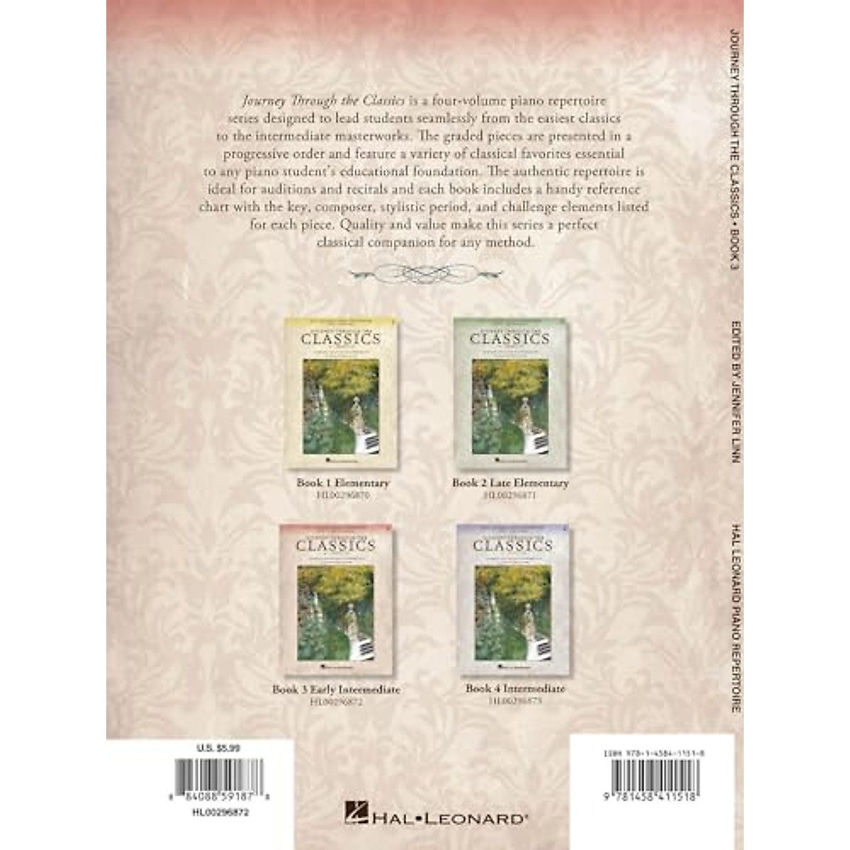 Journey Through the Classics: Book 3 Early Intermediate: Hal Leonard Piano Repertoire (Hal Leonard Piano Repertoire, 3)