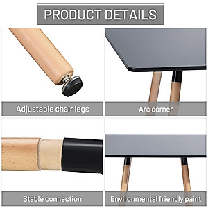 31.5 Inch Square Dining Table for 2-4 People, Modern Functional Table with Wooden Legs for Home Office Kitchen Dining Room Patio Small Spaces, Black
