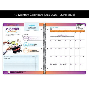 Dated Middle High School Student Planner 2023-2024 Academic School Year, Large (8.5" by 11") Matrix Style Datebook with Classic Middle/High Matrix Cover