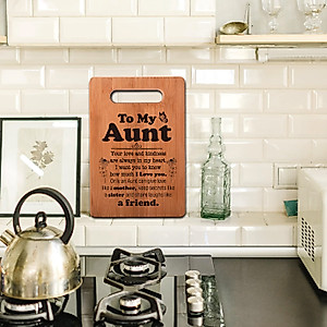 MY-ALVVAYS Aunt Gifts, Aunt Gifts from Niece, Gifts for Auntie, Best Aunt Ever Gifts, Aunt Birthday Gifts, Your Love and Kindness are Always in My Heart, Bamboo Cutting Board Gift, 7"x 11", MCB009