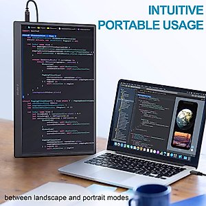 c-force Portable Monitor, 15.6'' 4K UHD Laptop Monitor USB C HDMI Computer Display HDR Eye Care External Screen w/Smart Cover for PC Mac Phone Xbox Switch PS5