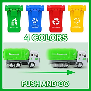 Libima 7 Pack Garbage Truck Toy Car Trash Cans Water Tanker Playset Toy Vehicles for Boys Christmas Holiday Birthday Gifts