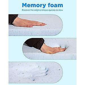 2-Inch Mattress Topper Memory Foam Pressure Relief for Back Pain Cooling Gel-Infused Gel Infused Mattress Topper Cooling & Breathable CertiPUR-US Certified (Twin)