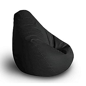 Inkcraft Leatherette Bean Bag Cover Without Beans Beanbag Chair for Home , Office , Bedroom & Room(Black,2XL)
