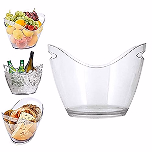 Wine Chiller & Party Beverage Tub， Clear Acrylic Food Grade Ice Bucket, 3.5LiterStorage Tub, See Through ice Tub Champagne Bucket for Drinks.