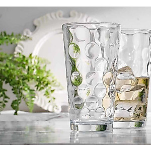 Home Essentials & Beyond Drinking Glasses Set of 4 Highball Glass Cups Bar Glasses, Uses for Juice, Water, Cocktails, Beverages, and Iced Tea. Dishwasher Safe