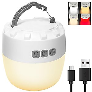 ROVLEP LED Camping Lantern Rechargeable 5200mAh, Camping Lights with 4 Modes, Tent Lights Up to 150H LED Lanterns for Power Outages IPX5 Waterproof Emergency Lantern for Hurricane, Outdoor, Home