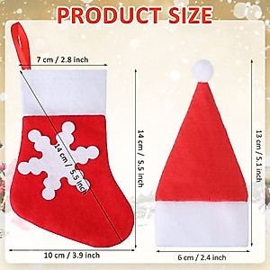 60 Pcs Christmas Santa Hats Silverware Holders Socks Snowflake Tableware Holders Christmas Table Decorations Flatware Organizers for Xmas Table Dinnerware Party Supplies