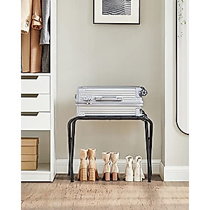 SONGMICS Luggage Rack for Guest Room, Suitcase Stand, Foldable Steel Frame, for Hotel, Bedroom, Holds up to 110 lb, 27.2 x 15 x 20.5 Inches, Black URLR001B01V1