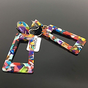 CIBIRICH Acrylic Earrings for Women Multicolor Resin Earrings Statement Dangles Drop Earrings