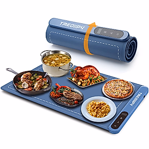 Food Warming Mat - Electric Warming Tray - Silicone Heating Mats for Food, 6 Temperature & Timer Settings, Portable Fast Even Heating trays, Foldable Food Warmer Pad for Party, Buffet, Home Daily Use