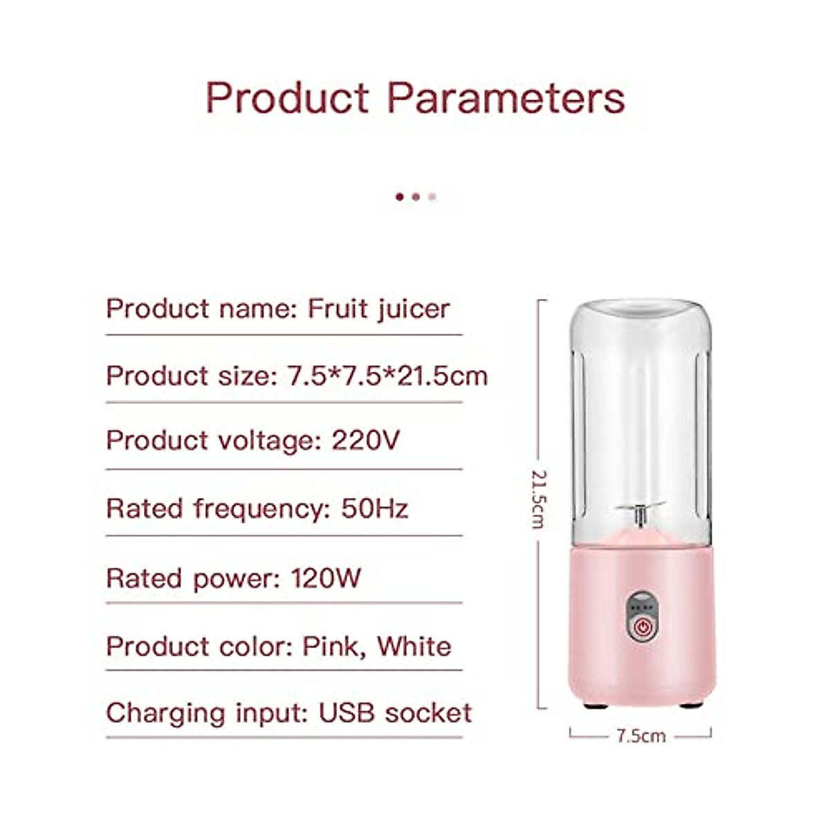 TANACC Portable Juice Blender Blender Electric USB Charge Mixer Juicer Fruit Cup Portable Mini Food Processor Best Quality