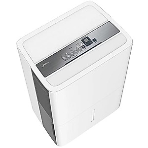 Midea 50 Pint SMART Dehumidifier With Pump - For Rooms up to 4,500 Sq. Ft. - Ideal For Basements, Large & Medium Sized Rooms, Energy Star Certified (White)
