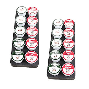 Polar Whale 2 Coffee Pod Storage Organizers Tray Drawer Insert for Kitchen Home Office Waterproof 4.5 X 11.75 Inches Holds 10 Compatible with Keurig K-Cup Made In The USA