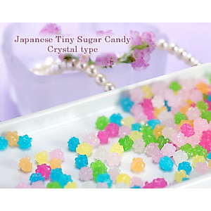 Mayca Moon Konpeito Candy Crystal type Bijou Jewel Can Japanese Tiny Sugar Candy (Blue Bijou & Rainbow)