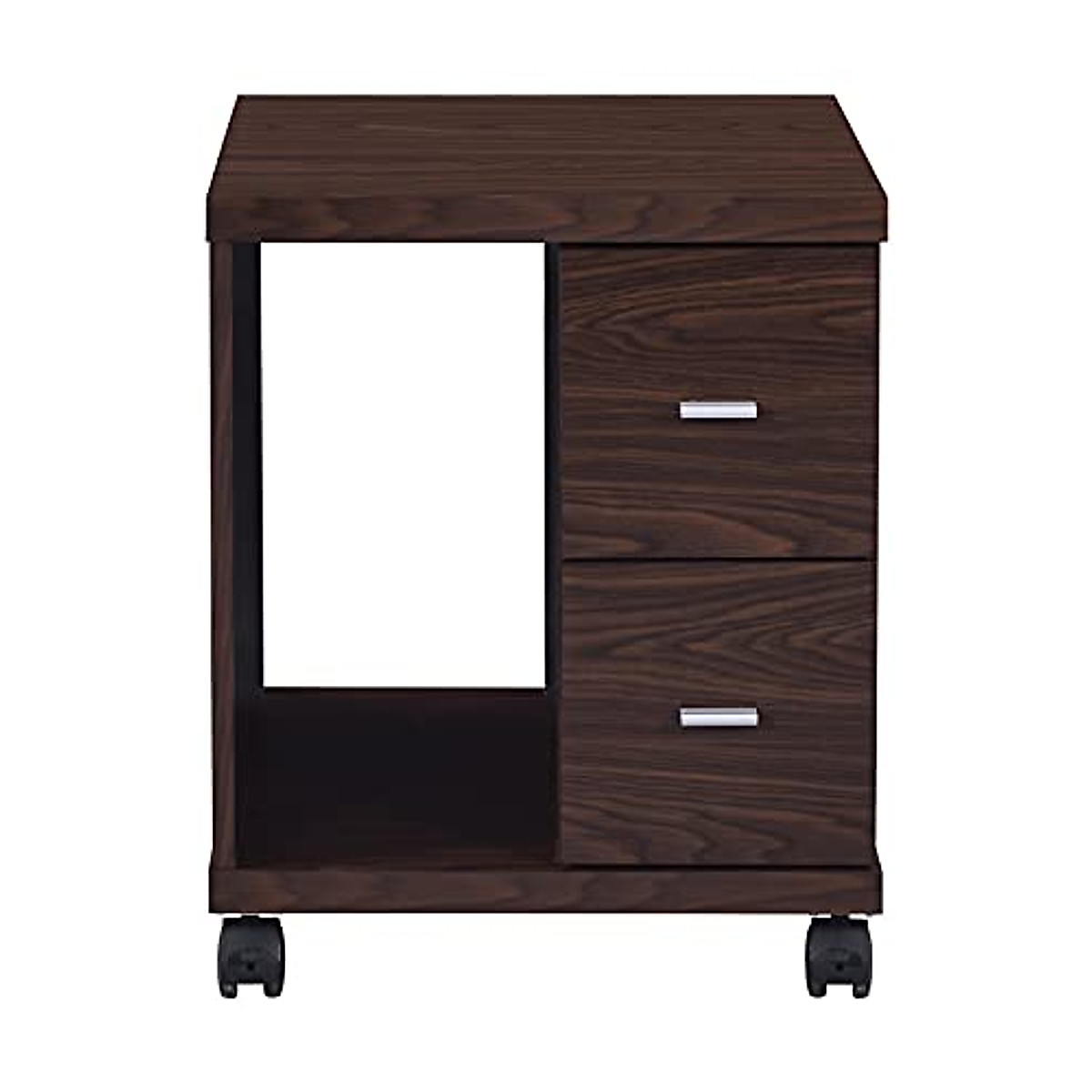 Coaster Furniture Coaster Contemporary Medium Oak Peel 2 Drawer Computer Stand 17.75" D x 17.75" W x 22.62" H 800832