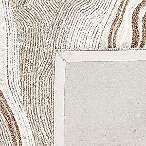 Safavieh Fifth Avenue Collection 8' x 8' Square Beige/Ivory FTV121B Handmade Modern Abstract New Zealand Wool Area Rug