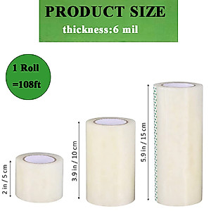 Virtegasas Greenhouse Plastic Sheeting Tape, Greenhouse Clear Plastic Film Repair Tape Tunnel Tape 6mil Reinforced Polyethylene Tapes for Seaming and Sealing (2" x108')