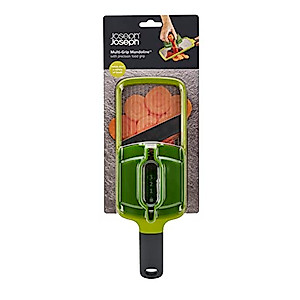Joseph Joseph Multi Hand-held Mandoline Slicer with Food Grip and Adjustable Blades Dishwasher Safe, One-size, Green