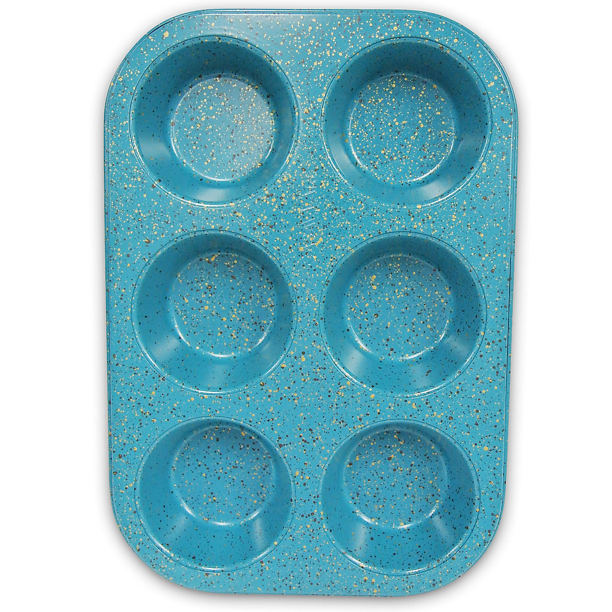 casaWare Toaster Oven 6 Cup Muffin Pan NonStick Ceramic Coated (Blue Granite)