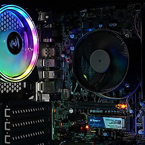 ViprTech Whiteout Gaming PC Desktop Computer - AMD Ryzen 5 5600G (12-Core 4.4Ghz), AMD Radeon RX Vega 7 Graphics, 16GB DDR4 RAM, 128GB NVMe SSD, 1TB HDD, WiFi, RGB, Win 10 Pro, Warranty, Black