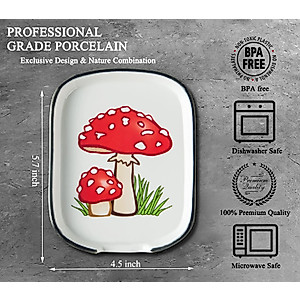 Ceramic Spoon Rest for Stove Top, Large Spoon Holder, Mushroom Spoon Rest for Kitchen Counter, Farmhouse Coffee Spoon Rest Kitchen Décor