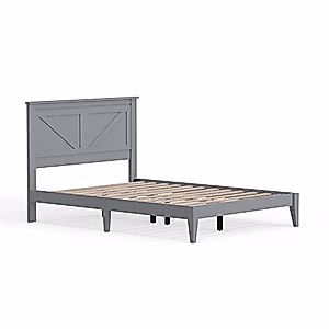 Glenwillow Home Farmhouse Solid Wood Platform Bed in Full - Ultimate Grey