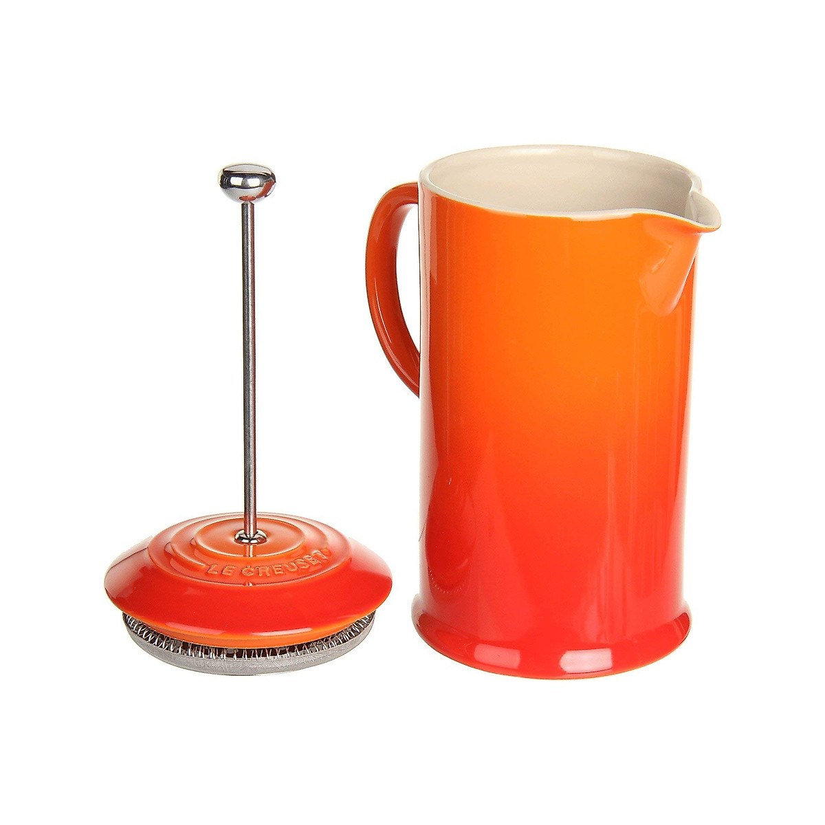 Le Creuset Stoneware French Press, 34 oz., Flame