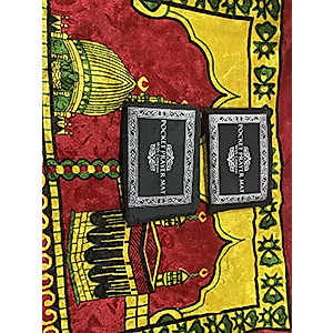 MuslimTravel Prayer Rug with Compass,Pocket Size Praying Mat Best Islamic Gift for Muslim (Dark Green&Black)