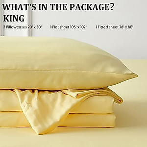 Lightweight Breathable King Sheet Set - Luxury Hotel Bed Sheets for King Size Bed, 15 Inch Extra Deep Pocket Cooling Microfiber Sheets, Soft Silky Wrinkle Free Oeko-Tex Sheets 4 Piece