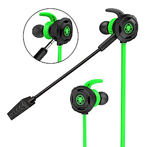 BlueFire Wired Gaming Earphone 3.5 MM E-Sport Earphone Noise Cancelling Stereo Bass Gaming Headphone with Adjustable Mic for PS4, Xbox One, Laptop, Cellphone, PC (Green)