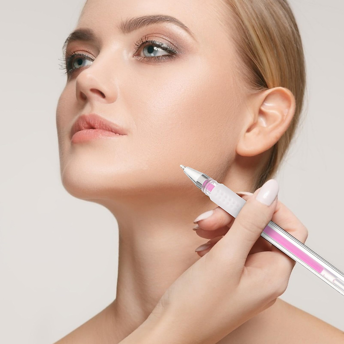 Pink Eyebrow Microblading Marker Pen Skin Marker Pen Stencil Markers Pen Eyebrow Marker Pen Pink (3 *Pen + 6 *Pen Refills)