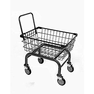 Cart&Supply 1.8 bu Household & Commercial Charcoal Grey Cart with U- Handle (Black)