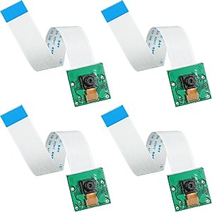 Weewooday 4 Pieces 5 Megapixels 1080p Sensor OV5647 Mini Camera Module with 6 Inch 15 Pin Ribbon Cable Compatible with Raspberry Pi Model A B B+, 2 and 3, 3 B+, Pi 4
